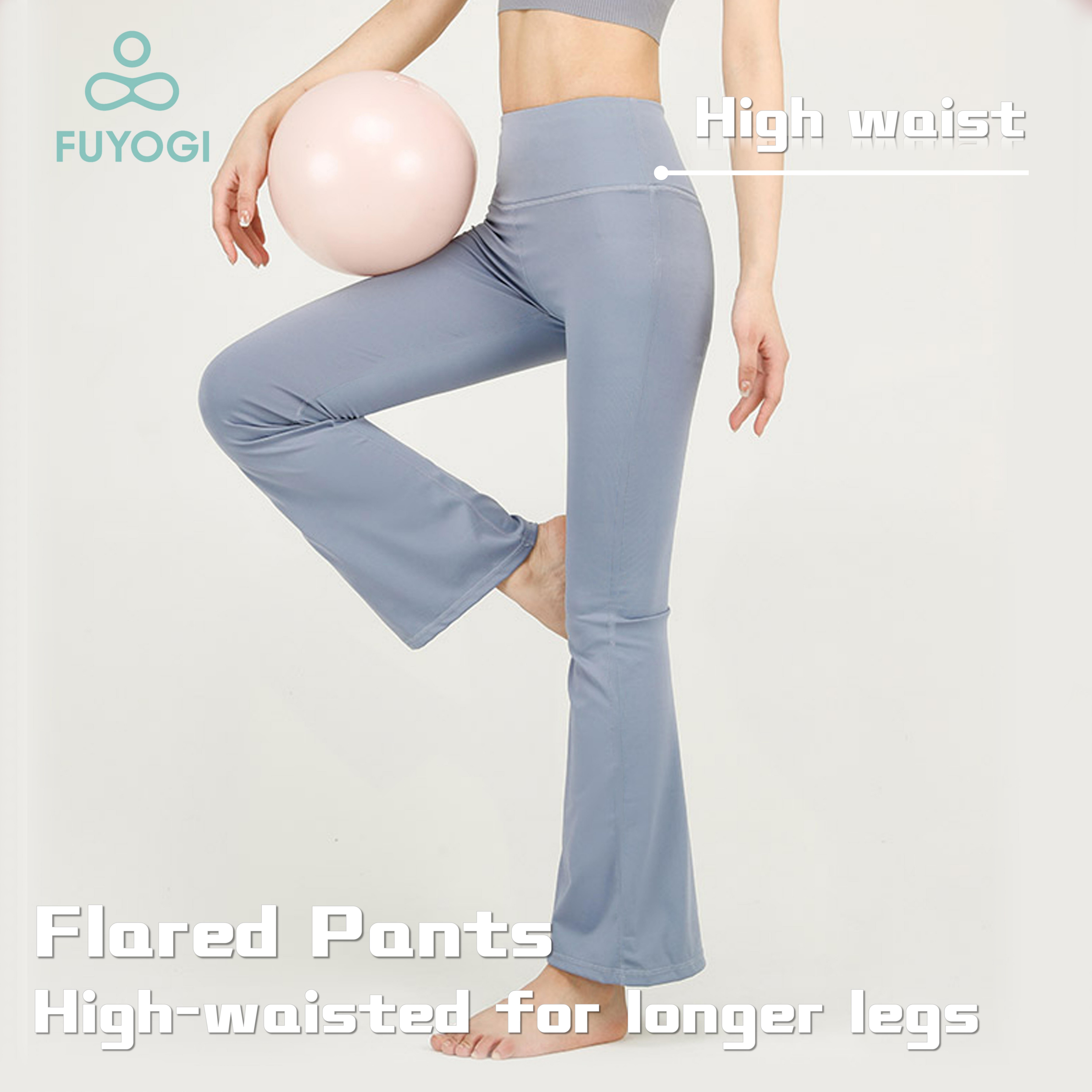 FUYOGI Flare Leg Yoga Pants Quick Dry Water-Resistant High Waist Hip ...