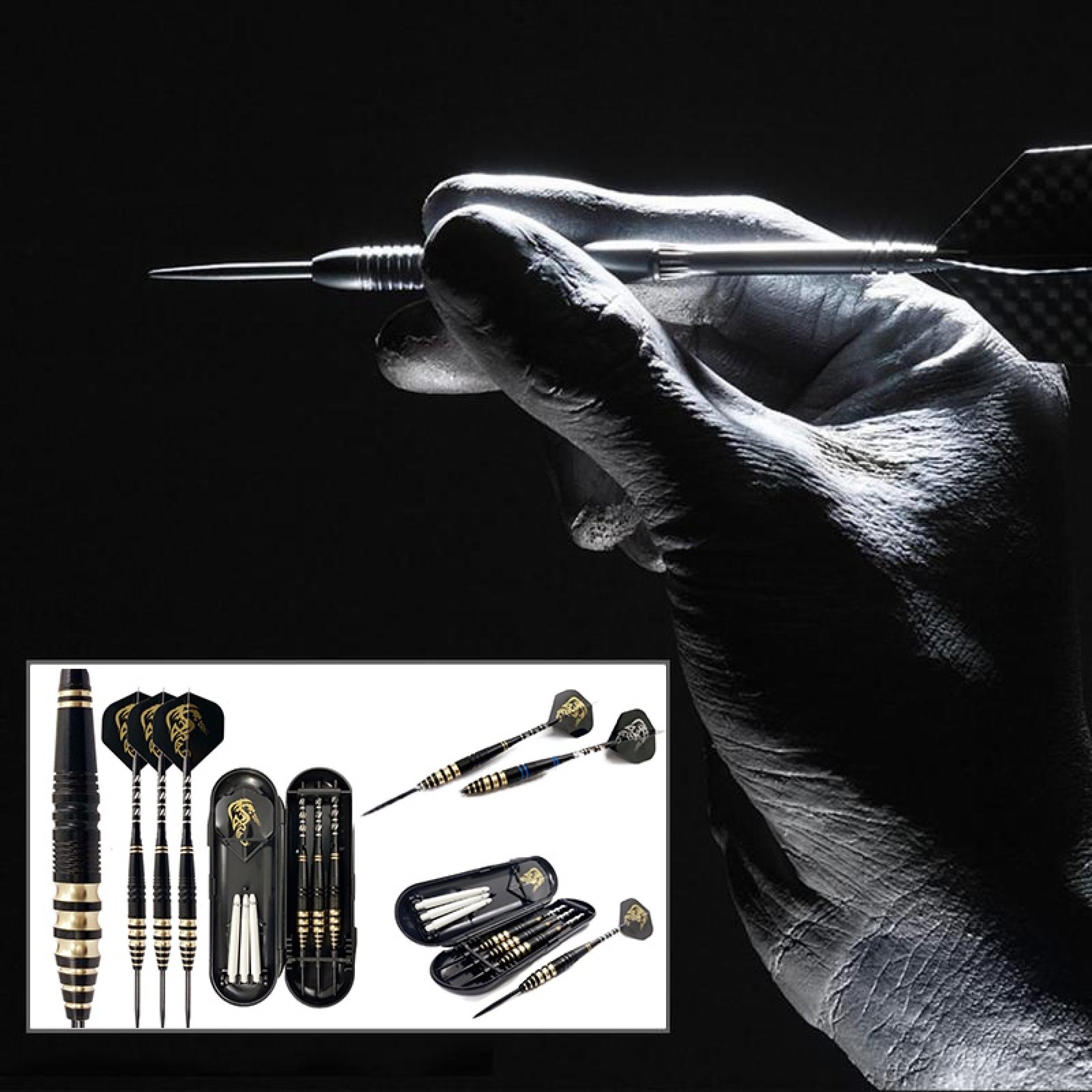 GOODARTS 23/24g 3pcs Professional Steel Tip Darts Brass Barrel Dartpin ...