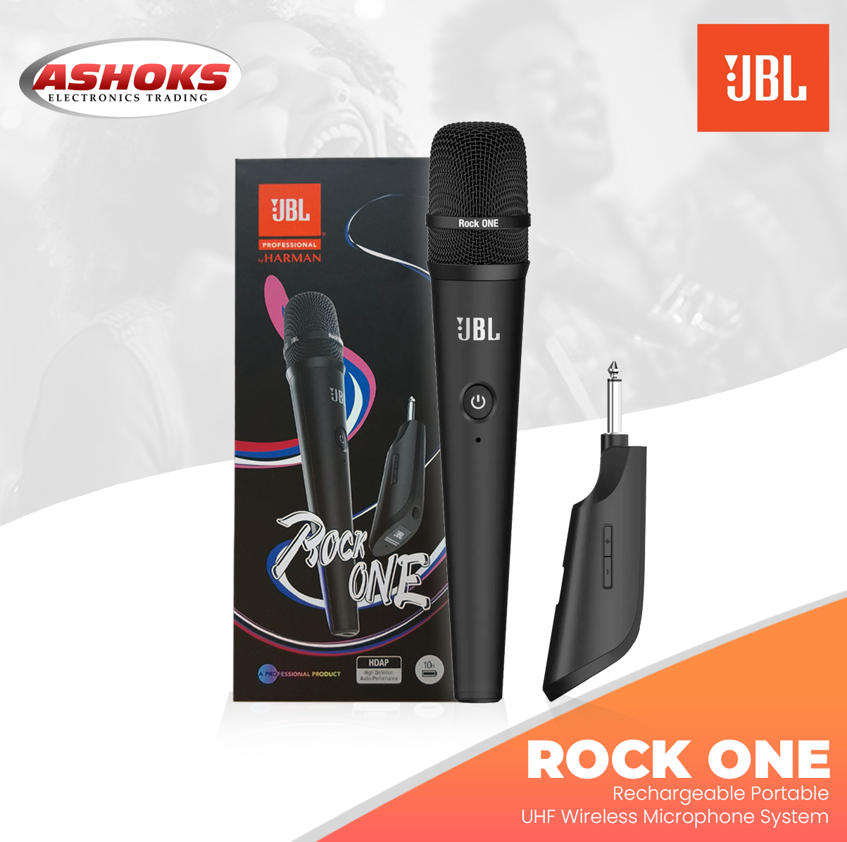 JBL Rock One - UHF Wireless Mic - Rechargeable Portable Mic | Shopee ...