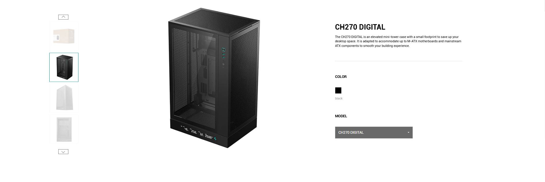 Deepcool Computer PC Case CH270 Digital Mini-Tower up to M-ATX Tempered ...