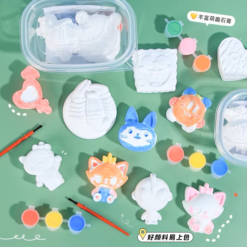 Painted Plaster Doll Hand Panted Creative Graffiti DIY Coloring Plaster ...