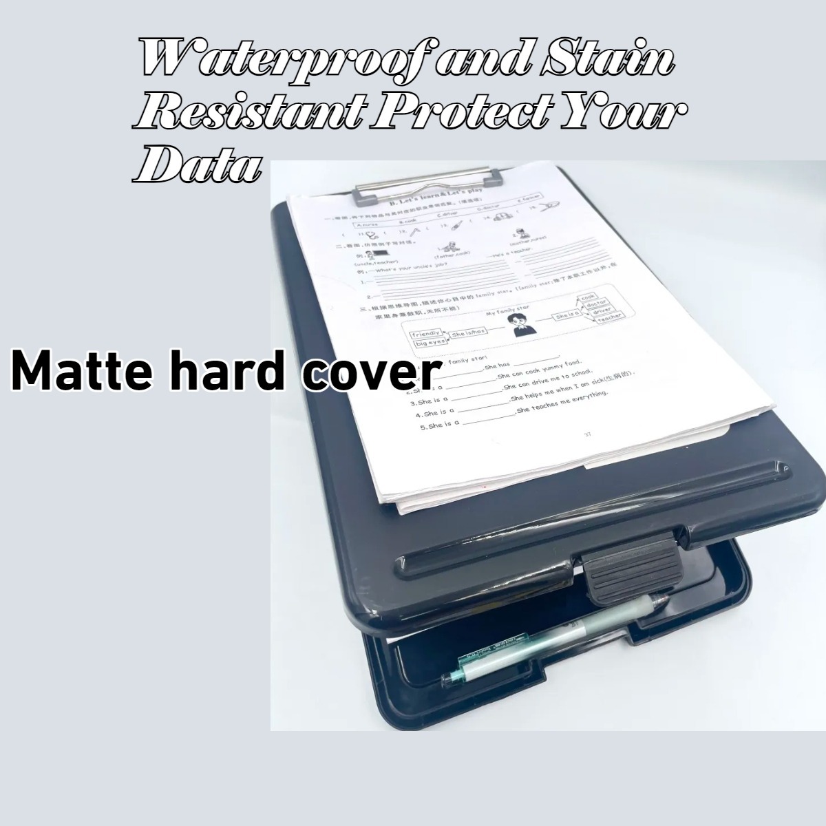 Long Clipboard With File Box 2 in 1 Writing Board Clamp File Storage ...