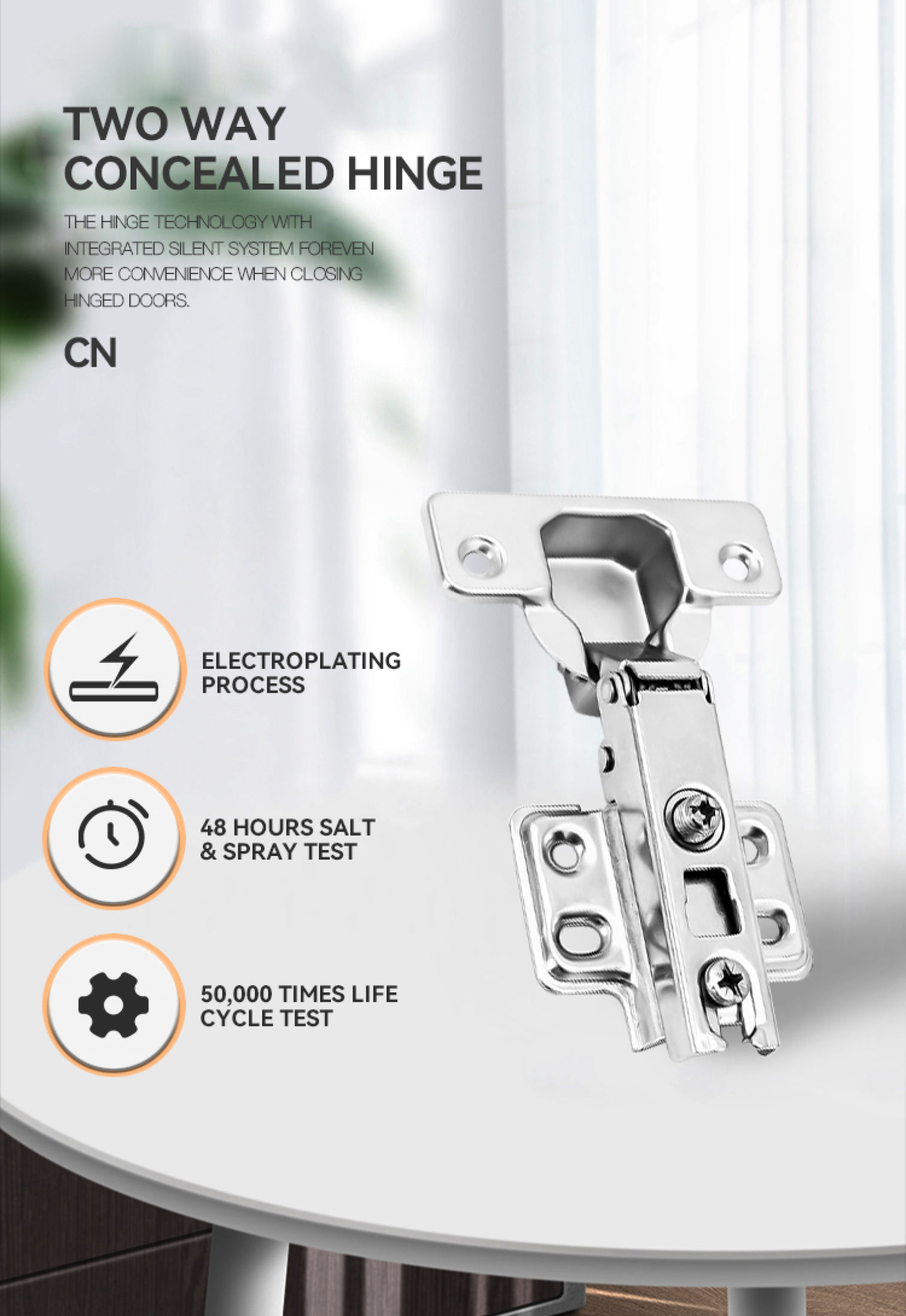 1Pair Soft Close Hydraulic Heavy Duty Regular Concealed Hinges For Cabinet Door DIY H1 H2 H3 ...