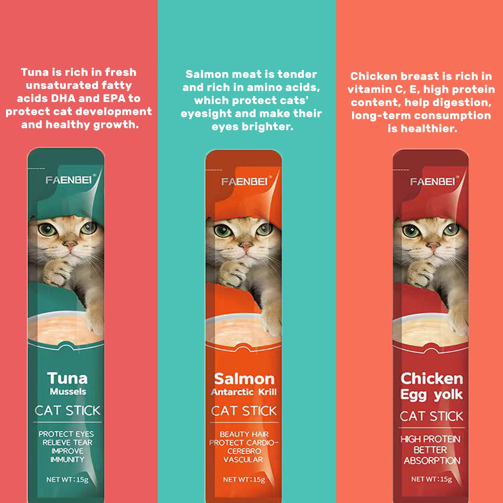 60pcs/20pcs Cat Snack Cat Treats Cat Stick Fresh Wet Food Liquid ...