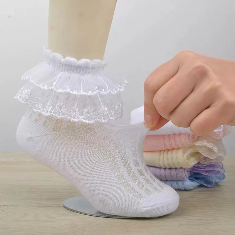 Lace Socks For Kids Girls Short Mesh Socks Medyas Princess Dance Socks ...