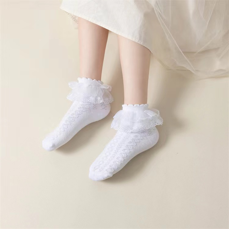 Lace Socks For Kids Girls Short Mesh Socks Medyas Princess Dance Socks ...