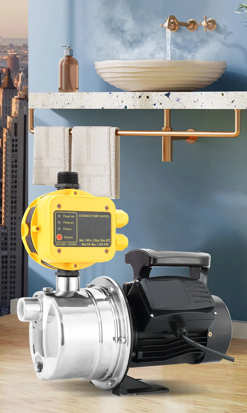220V Self Priming Jet Pump Automatic Booster Water Pump 1HP Stainless ...