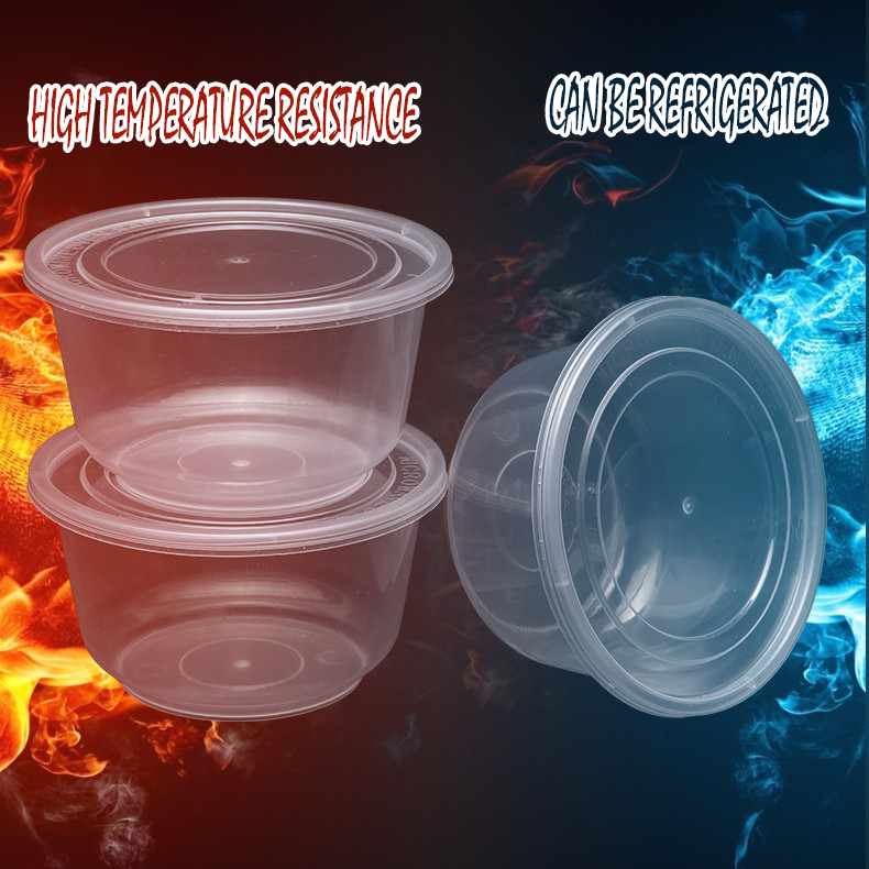 Round Clear Microwavable Food Container Disposable Plastic Container ...