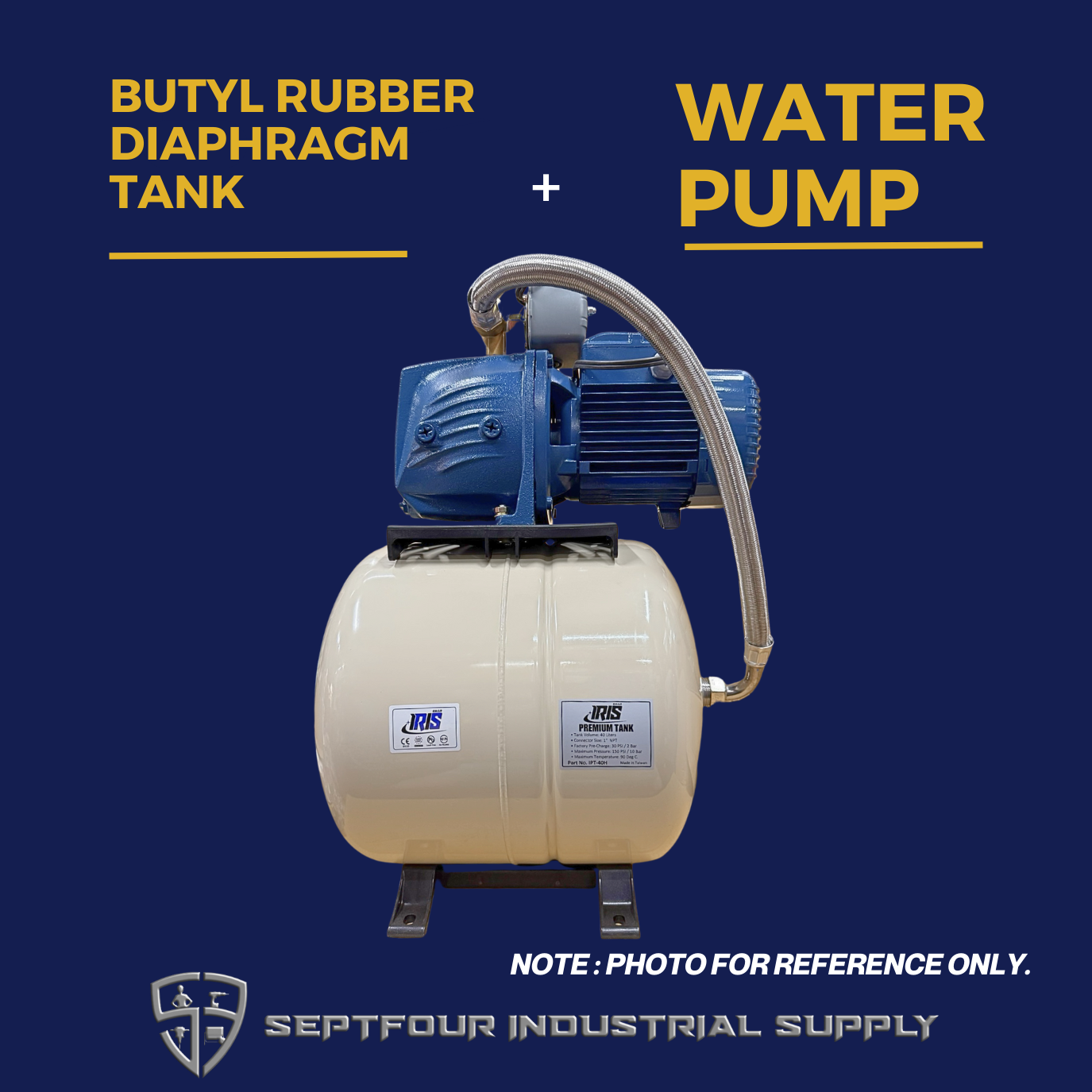 Marflo 1/2HP JET waterpump with IRIS Horizontal Bladder/ Butyl Rubber ...