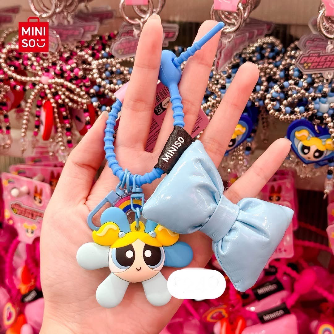 MINISO THE POWERPUFF GIRLS COLLECTION FLOWER BOW KEYCHAIN | Shopee ...