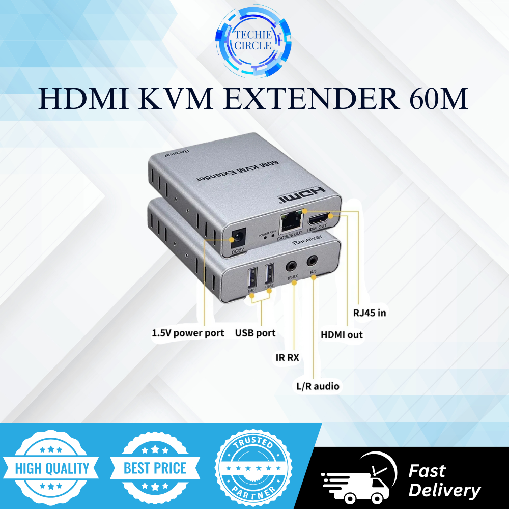 Techie Circle KVM HDMI Extender 60M 1080P | Shopee Philippines