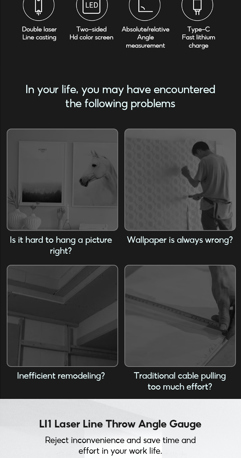 Xiaomi Duka Infrared Laser Horizontal Projection Angle Instrument ...