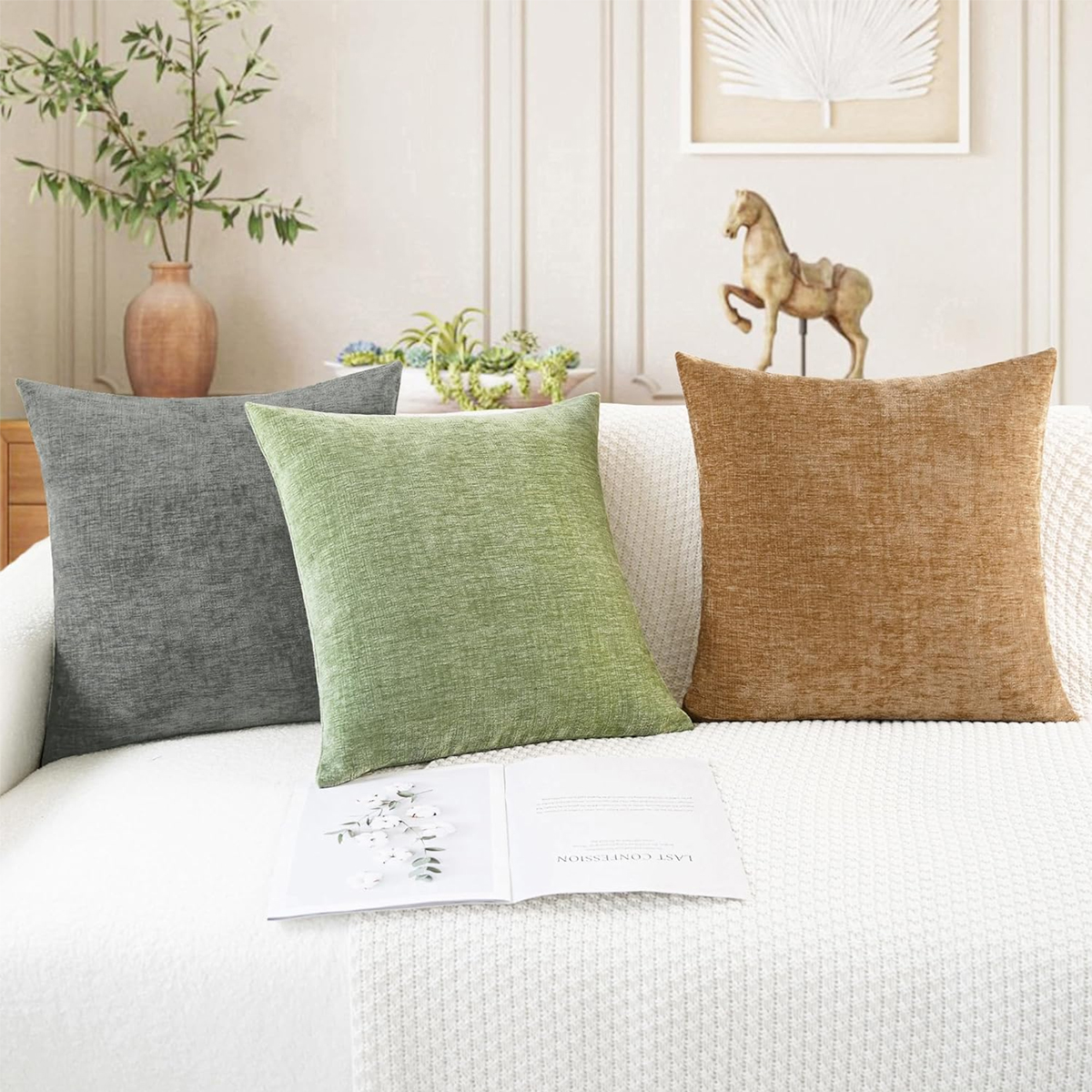 Linen Velvet Pillowcase/Punda Square Large Plain Cover Pillowcase Home ...