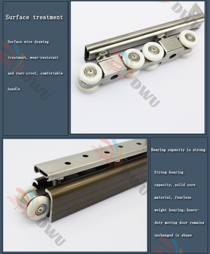 Sliding Door Roller Set 80 to 100kg With 1M 2 Meter Track And Pulley ...