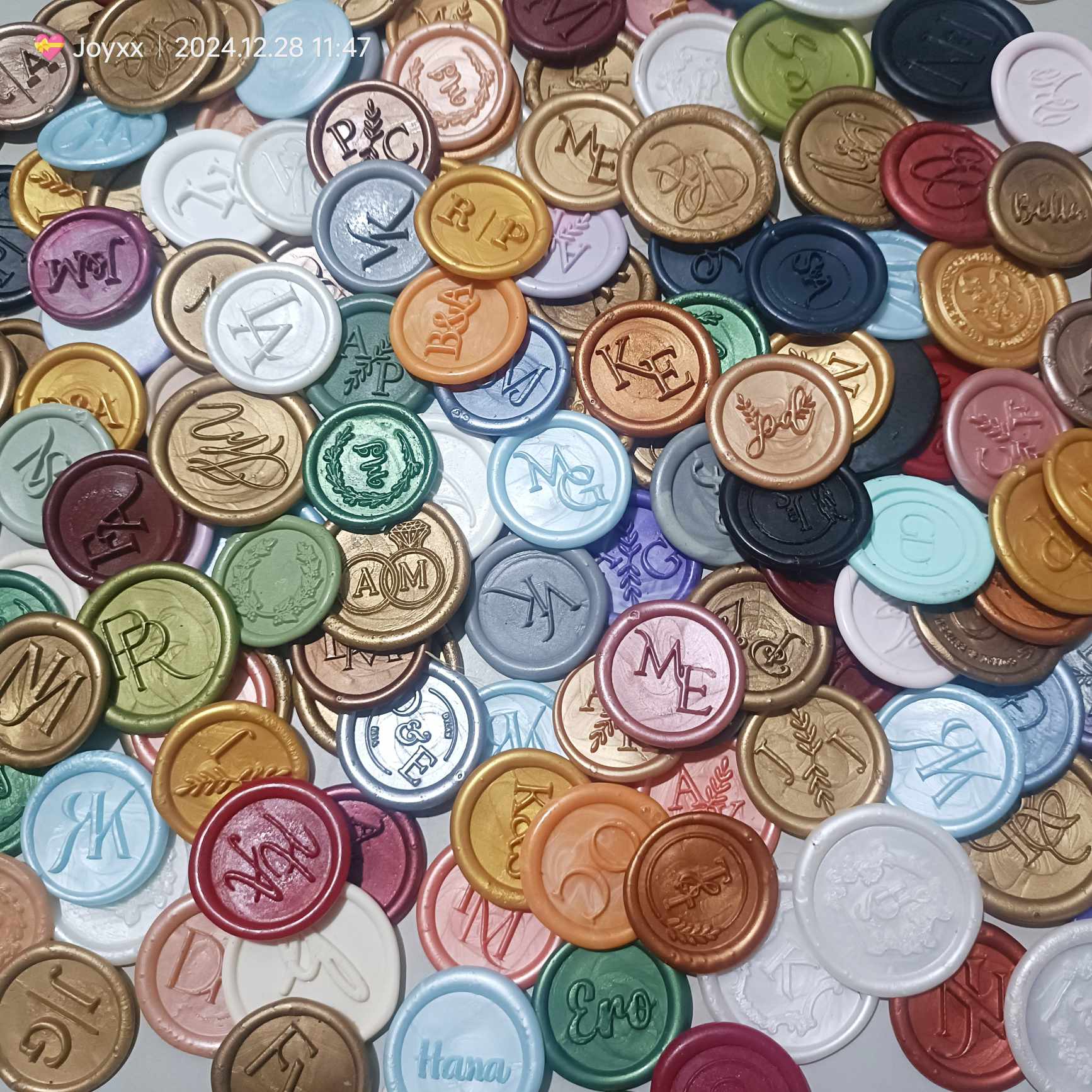 INITIALS WAX SEAL for wedding customized letters with flowers 1pc POST ...