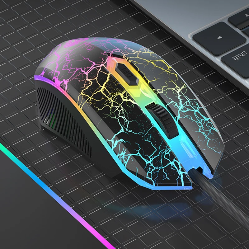 Gaming Mouse G108 USB Wired Crack Breathing Light 4-Button Three-Level ...