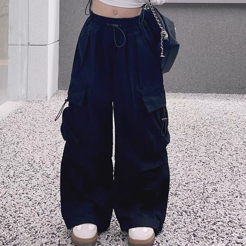 Multi-pockets3-11yrs Cargo Pants For Kids Girl Jogging Pants Wild-Leg ...