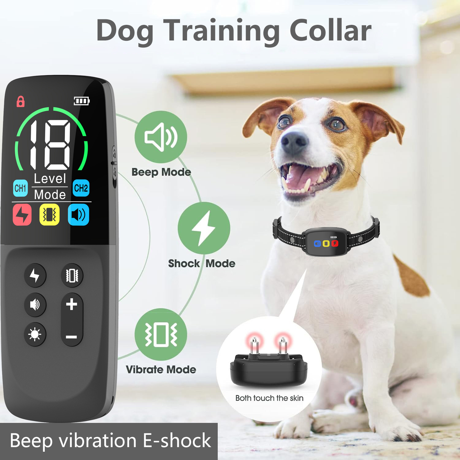 Dog Collar Training Dog Collar Remote Contral Vibration Beep Shock Anti ...