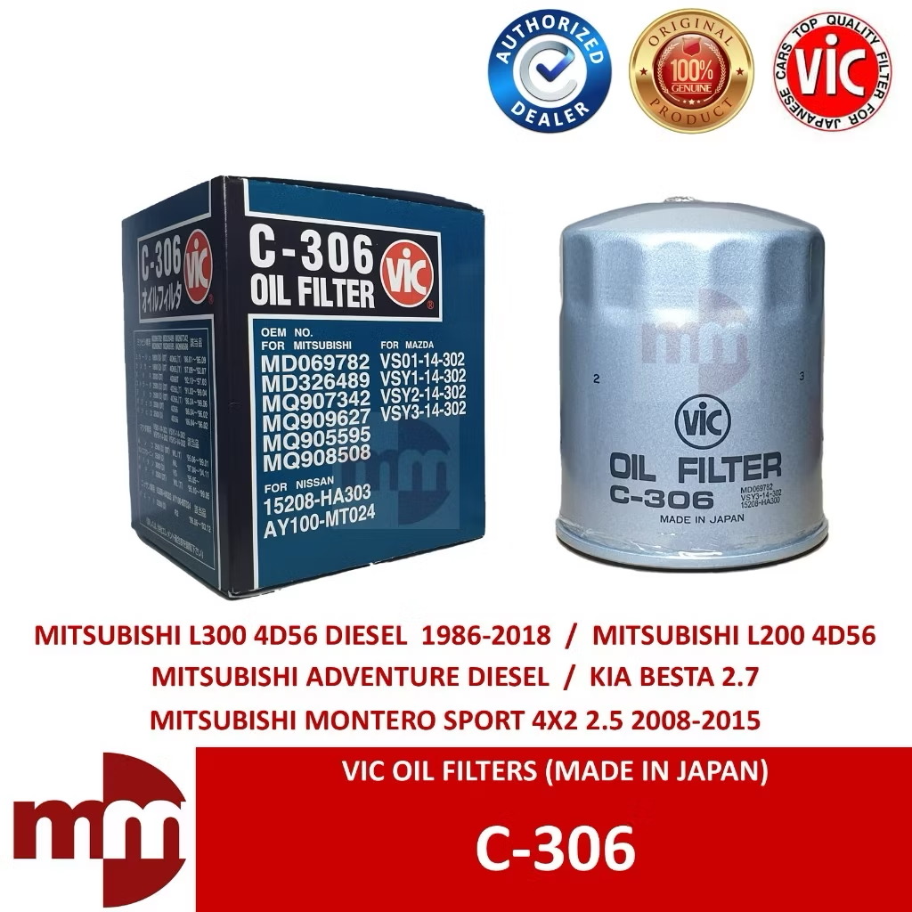 Vic original Oil Filter C-306 For MITSUBISHI ADVENTURE,MON TERO,PAJERO ...