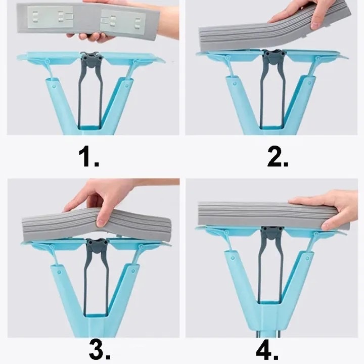2in1 Sponge Mop Self-Wringing Mop No Hand Squeeze! Extra Absorbent ...