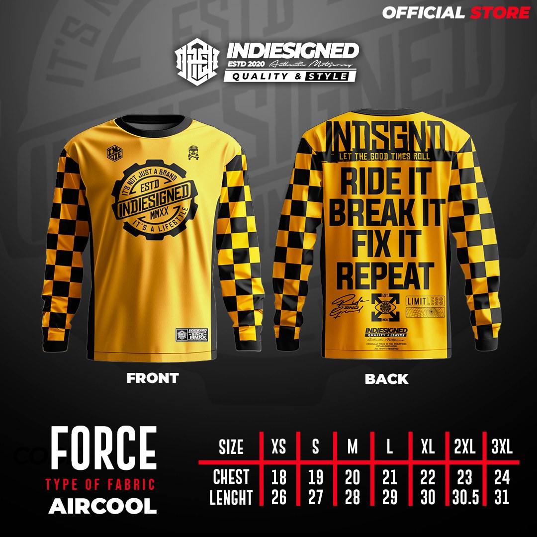 FORCE RIDING JERSEY (INDIESIGNED OFFICIAL) | Shopee Philippines