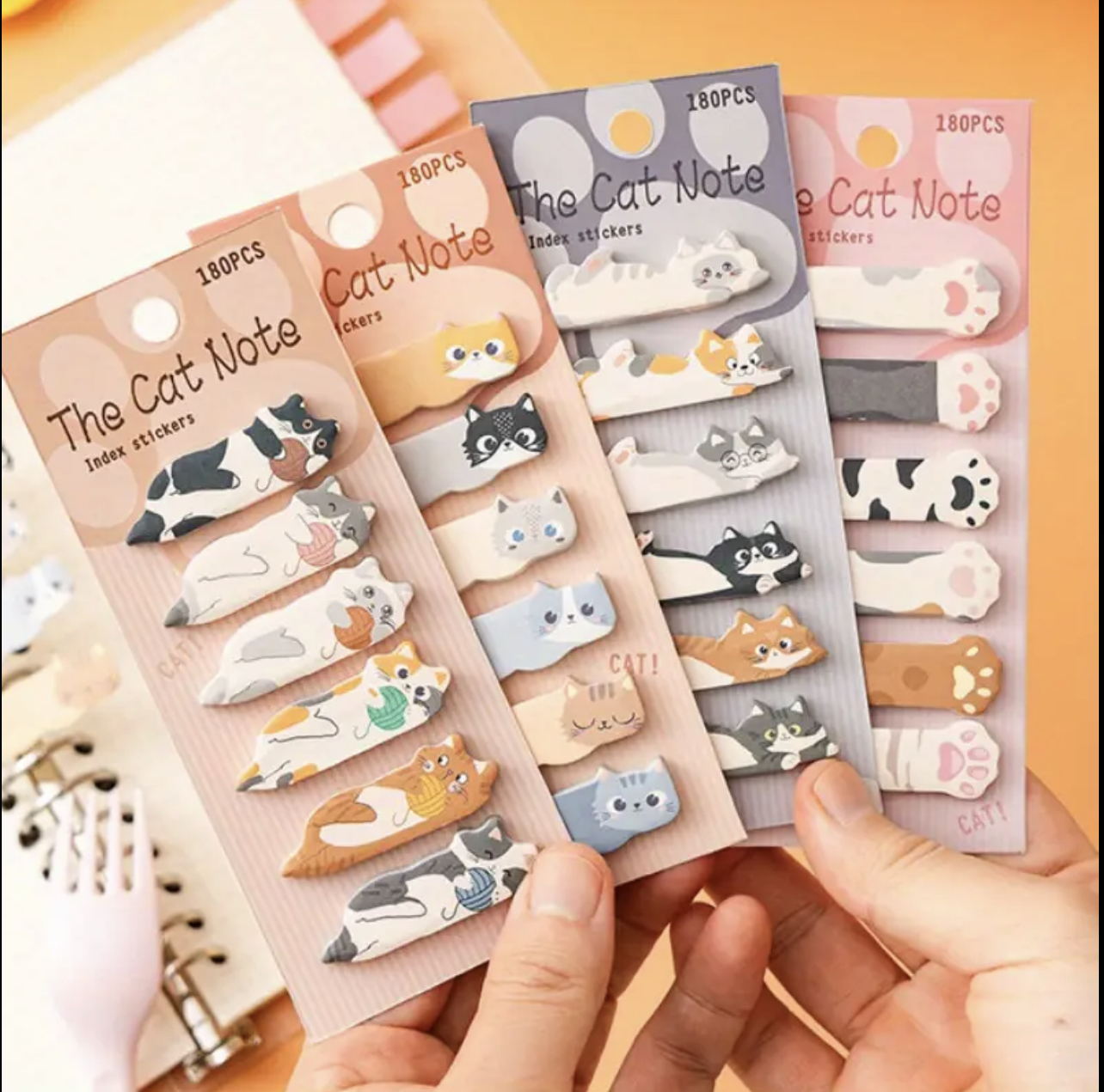 Cute cat party message notes classification mark index sticker label N ...