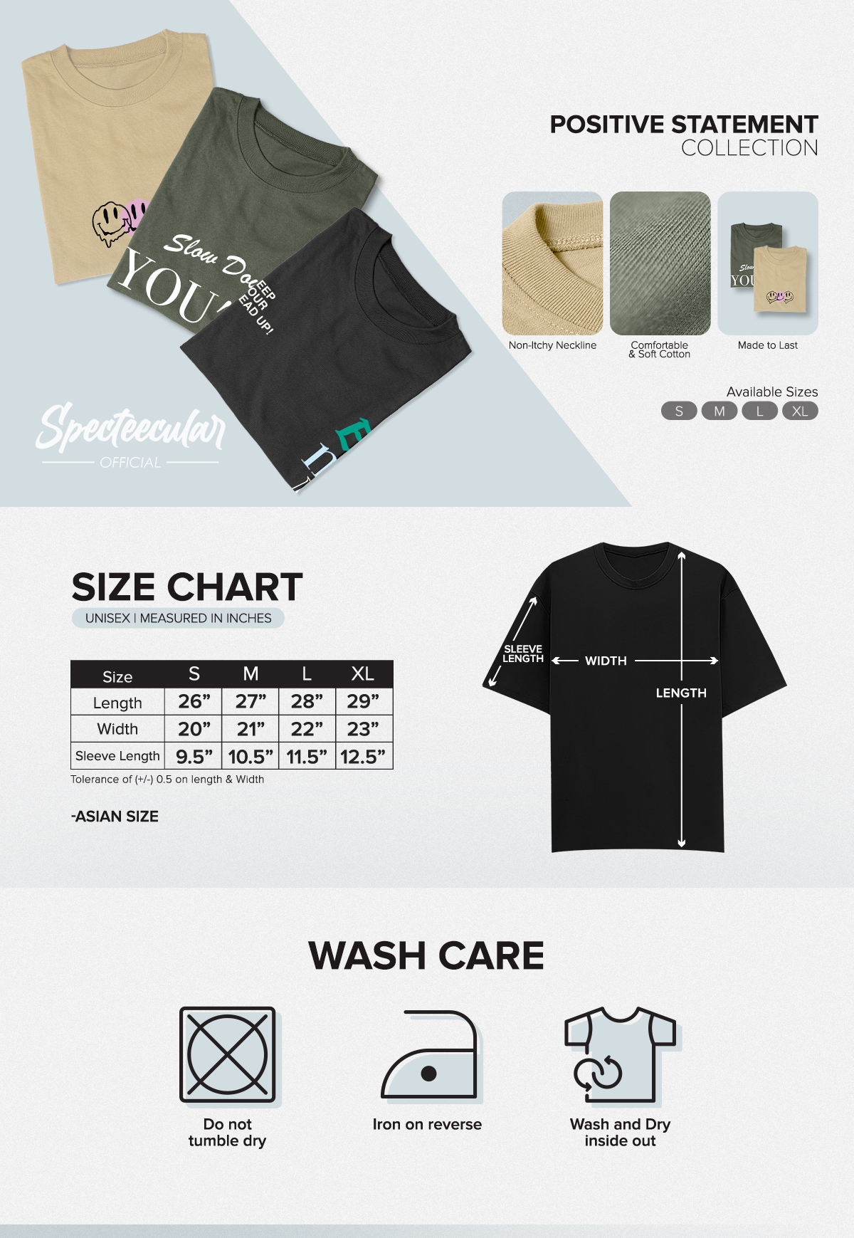 Specteecular Positive Statement Oversized Shirt Men Womens Tshirt Tops ...