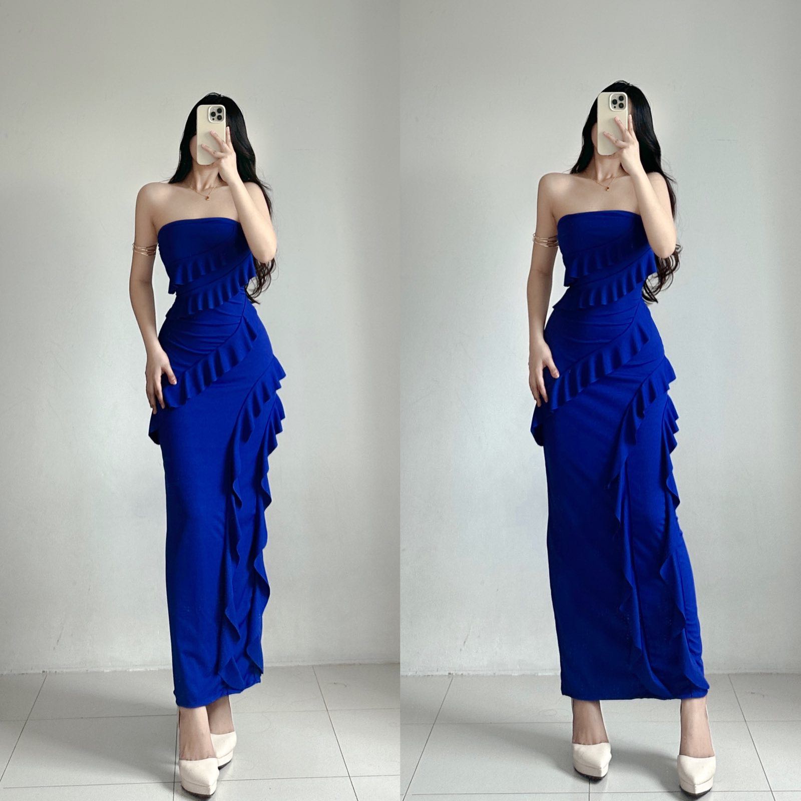 FYANG SUMMER ELEGANT MAXI RUFFLE BODYCON DRESS - Woman Tube Top Dress ...