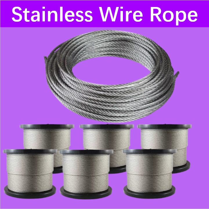Mago 100 Meters 4mm Stainless Steel Wire Rope Wire Type: 7x7 Grade 304 ...