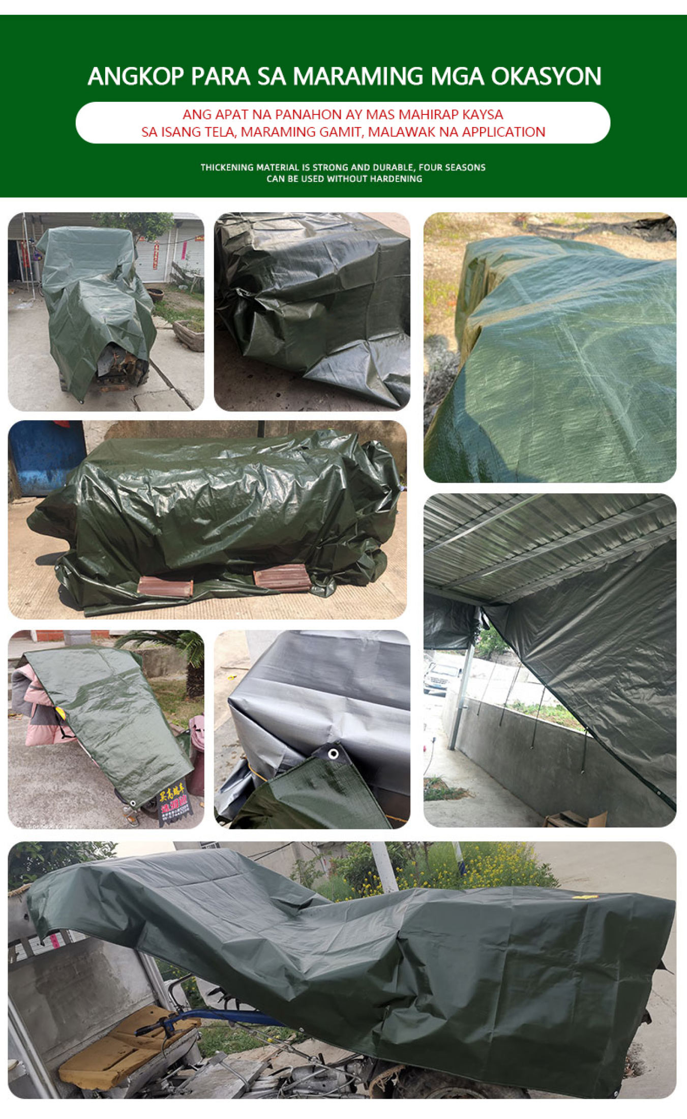 Multiple Size Trapal Waterproof Makapal Tolda Trapal Rain Cover Lona ...