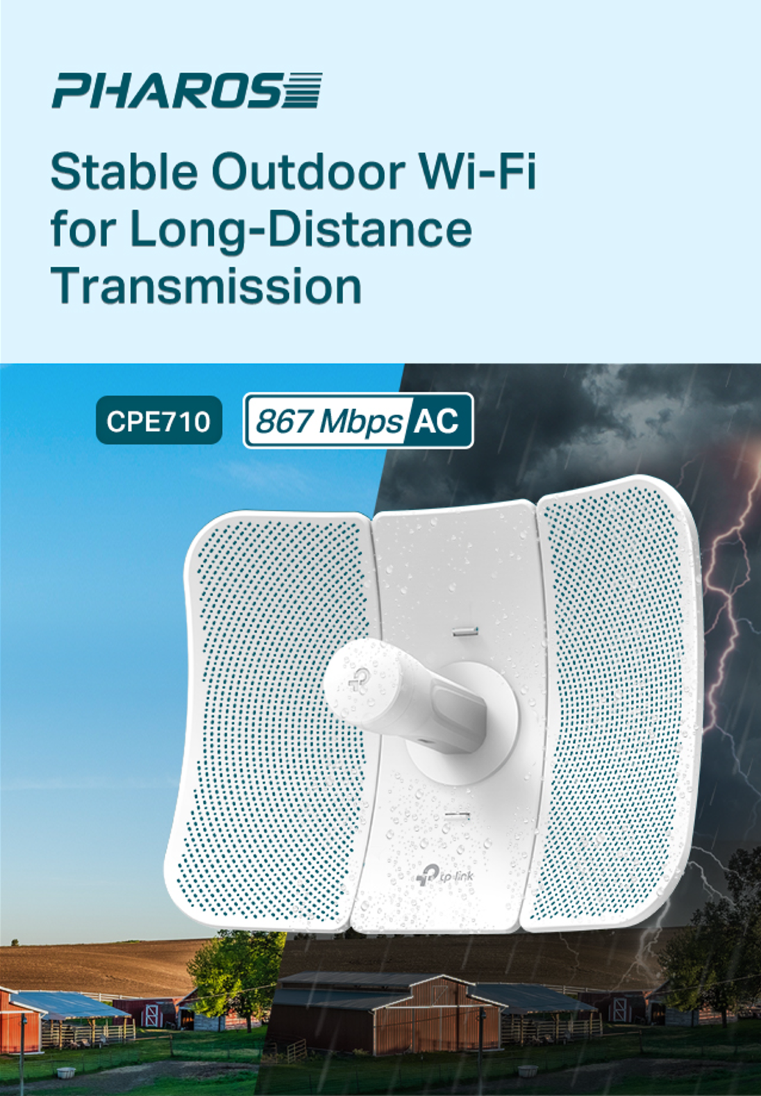 TP-Link Pharos CPE710 5GHz 867Mbps 23dBi Outdoor CPE Outdoor AP ...