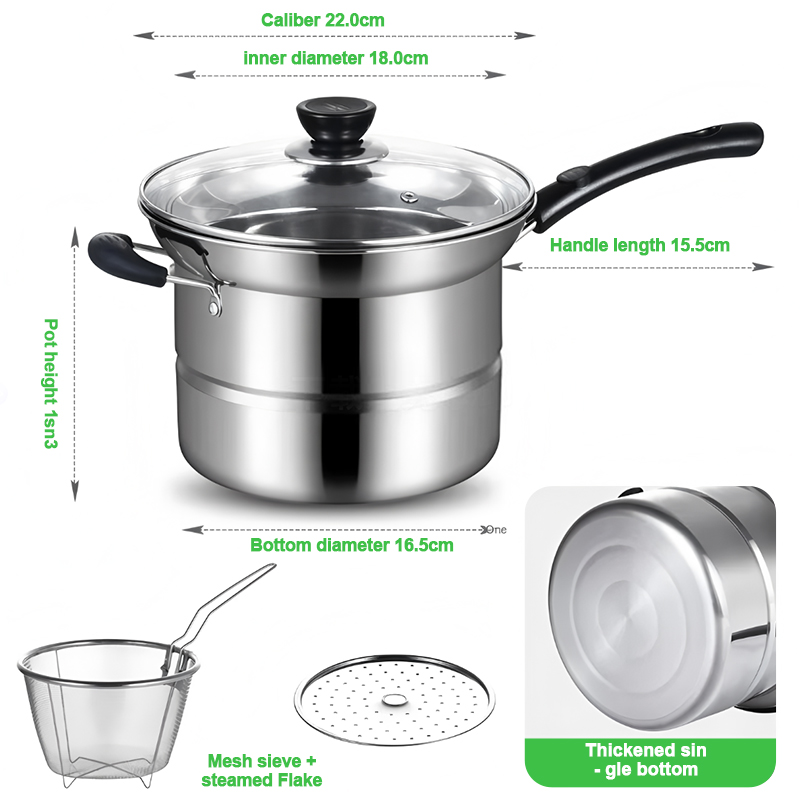 Natures Glow 3 in 1 Multifunctional Stainless Steel Steamer Frying Pan ...