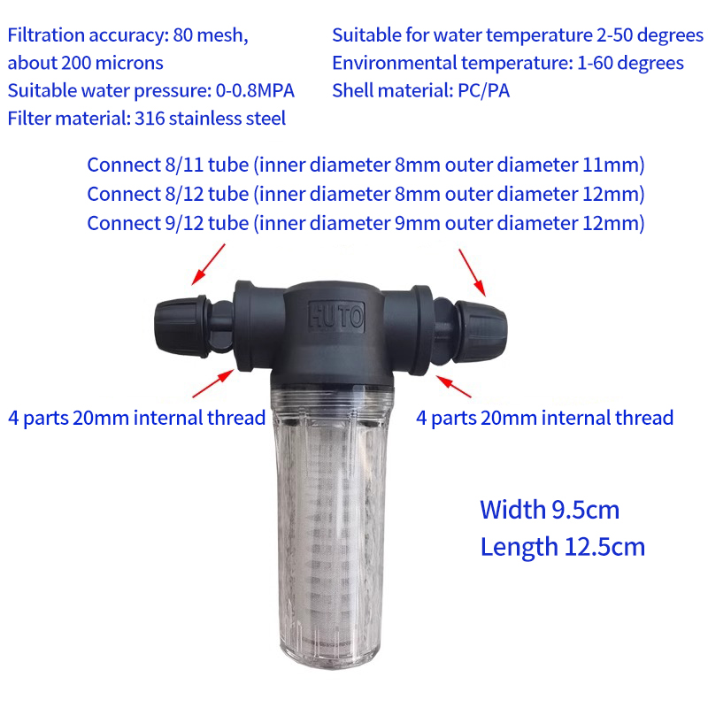 Water filter is suitable for water pipe size 1/2" 3/4" 1", filter size ...