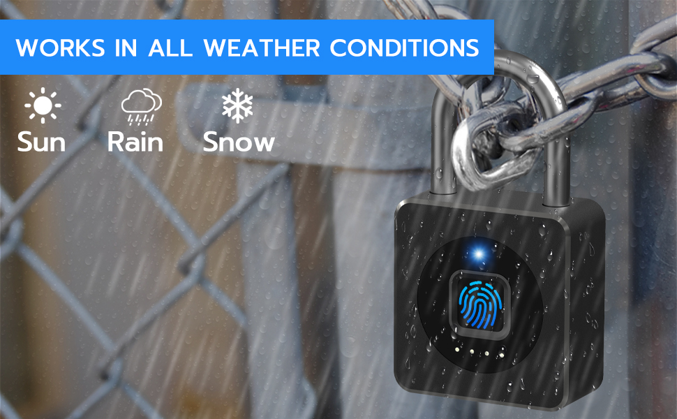 Bold Anti-Theft Fingerprint Padlock Smart Lock Anti-Pry|Anti-Shear|Anti ...