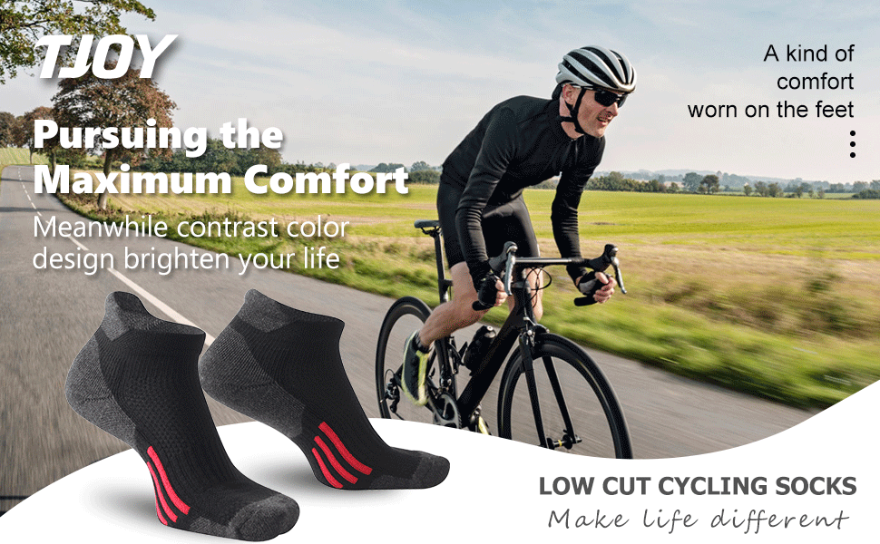 TJOY Unisex Ankle Athletic Running Socks Cushioned Breathable Low Cut ...