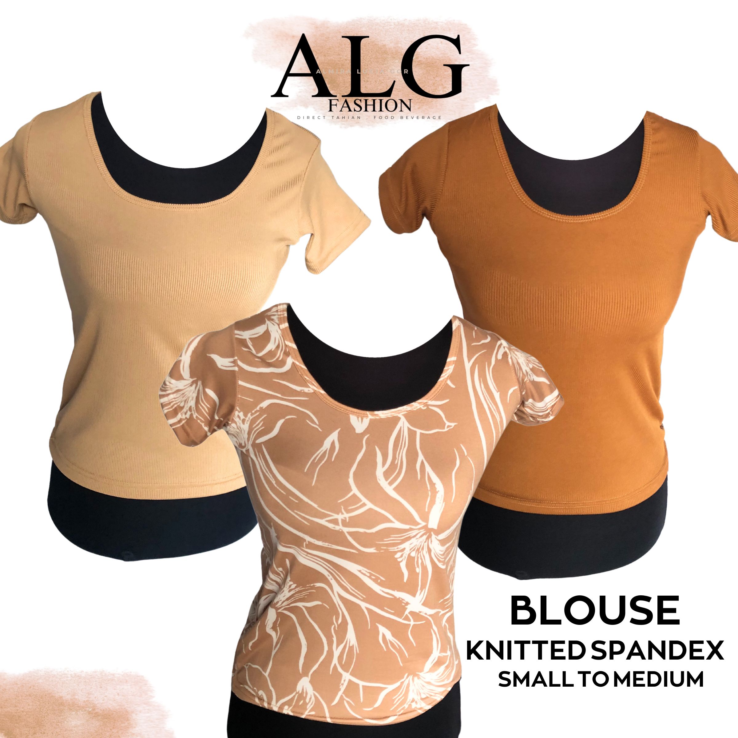 5pcs. Blouse Brown Spandex (Small to Large) | Shopee Philippines