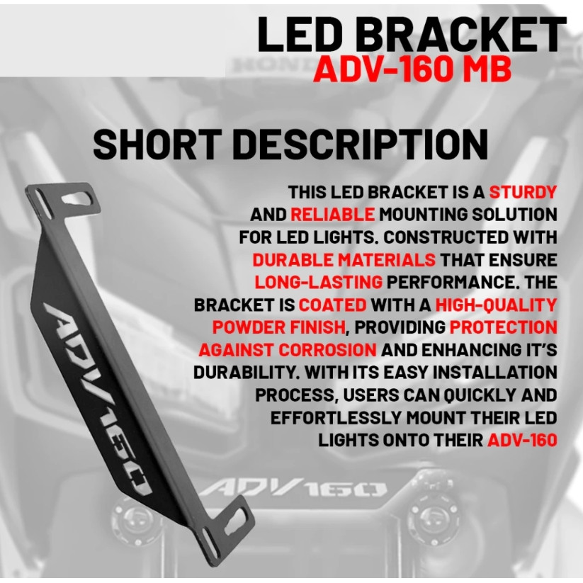 HONDA ADV 160 HEAVY DUTY MINI DRIVING LIGHT LED BRACKET | Shopee ...