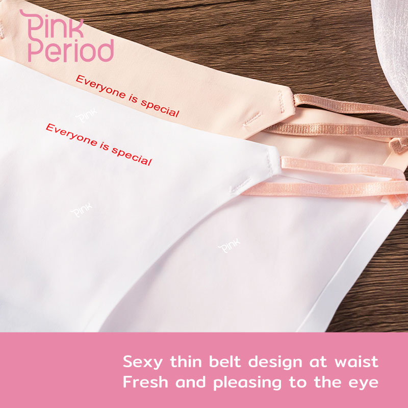 Pink Period Ice Silk Panty for women Sexy Seamless Belt Briefs Thin ...