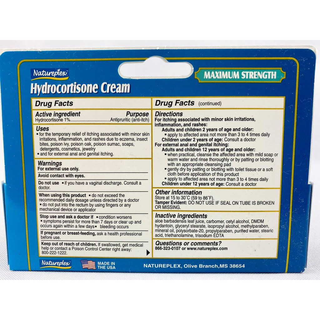 Natureplex Maximum Strength Hydrocortisone Cream Fast itch and Rash ...