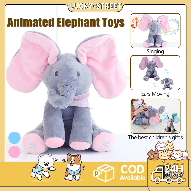 Music Elephant Toy Singing Elephant With Ears Moving Electric Plush ...