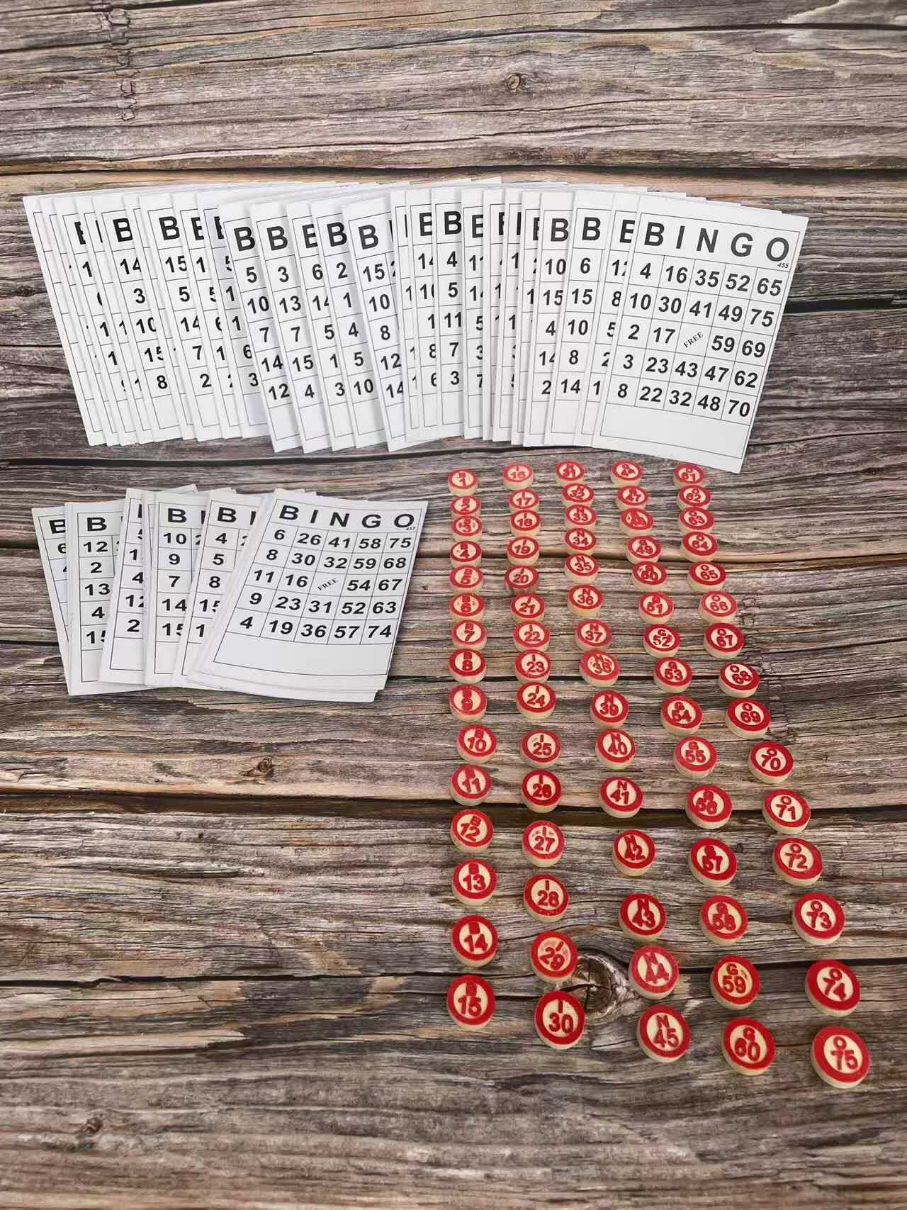 UG Bingo game cards with wooden panantos (1series of cards only ...