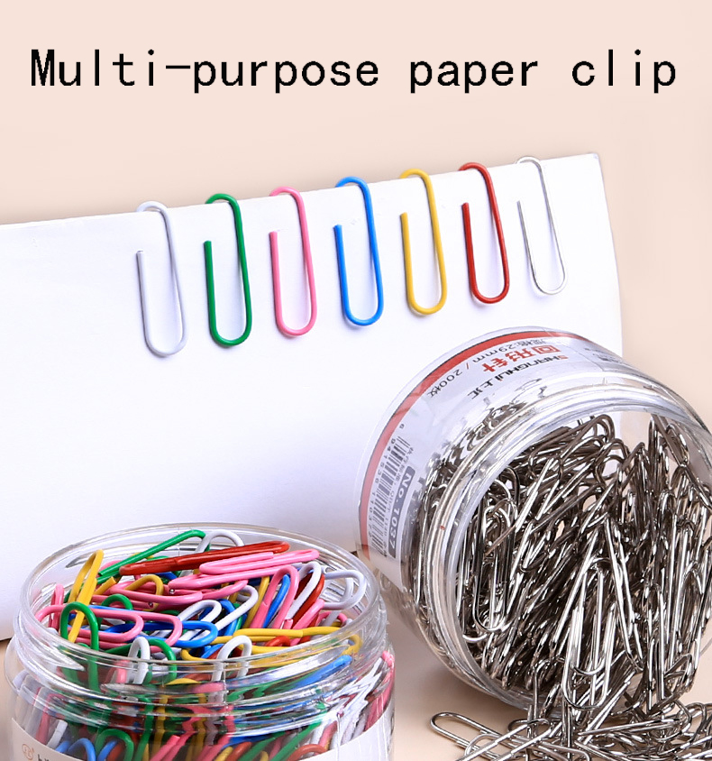 500PCS/Box Color Metal Paper Clip Multi-Purpose Document Classification ...