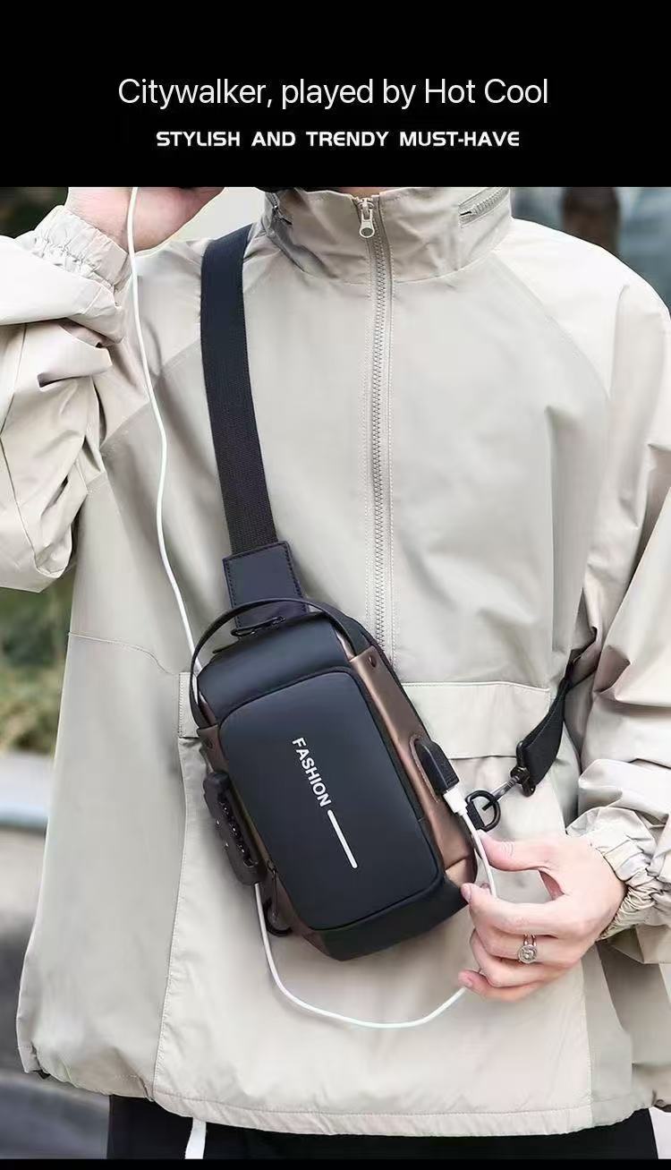 SAMBAG#119 Crossbody Bag Men's Bag Leather Chest Bag To Shoulder Bag ...
