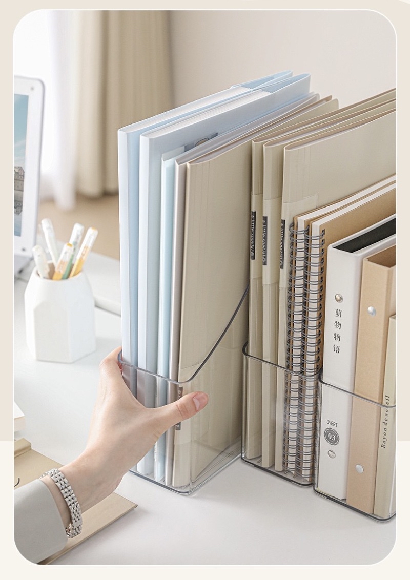 Transparent Book File Storage Desk Organizer - FUMIO Model | Shopee ...