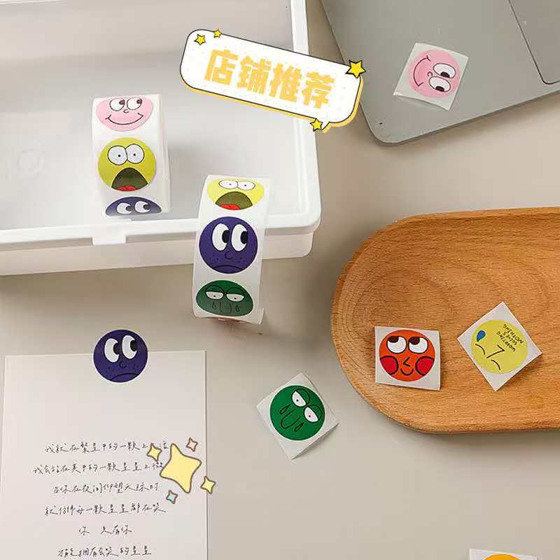 Cute cartoon funny smiley face stickers gift sealing stickers product ...