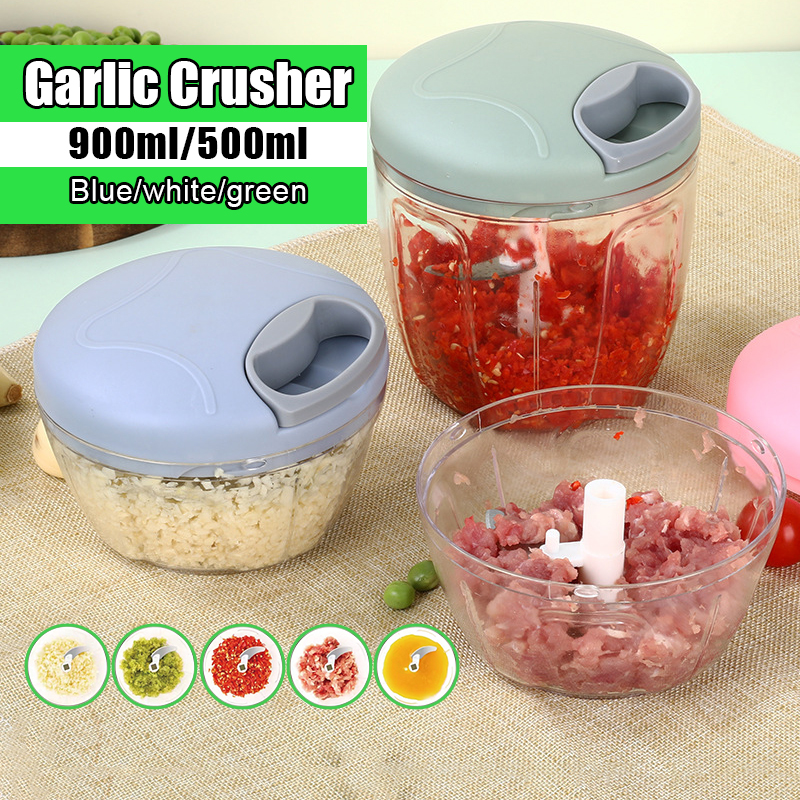 500/900ml Multi-function Food Processor Manual Chopper Hand Vegetable ...