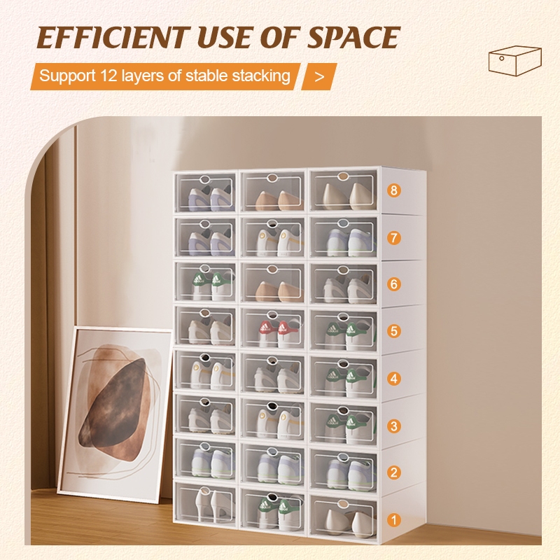 Shoe box Hard Plastic Big size candy color sneakers Organizer Drawer ...