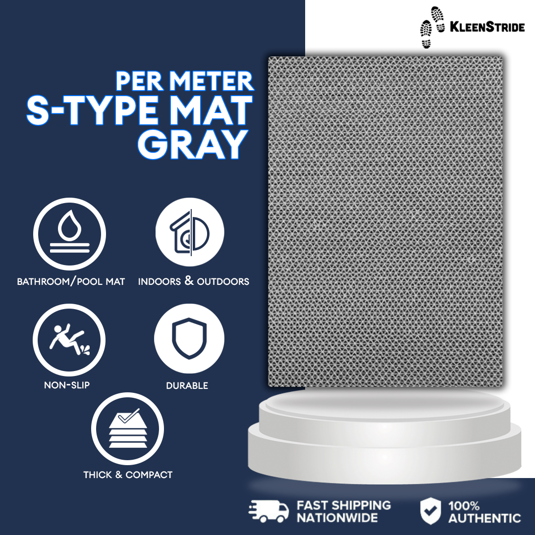 KleenStride Heavy Duty S-Type Mat Gray | Anti Slip Bathroom Mat ...