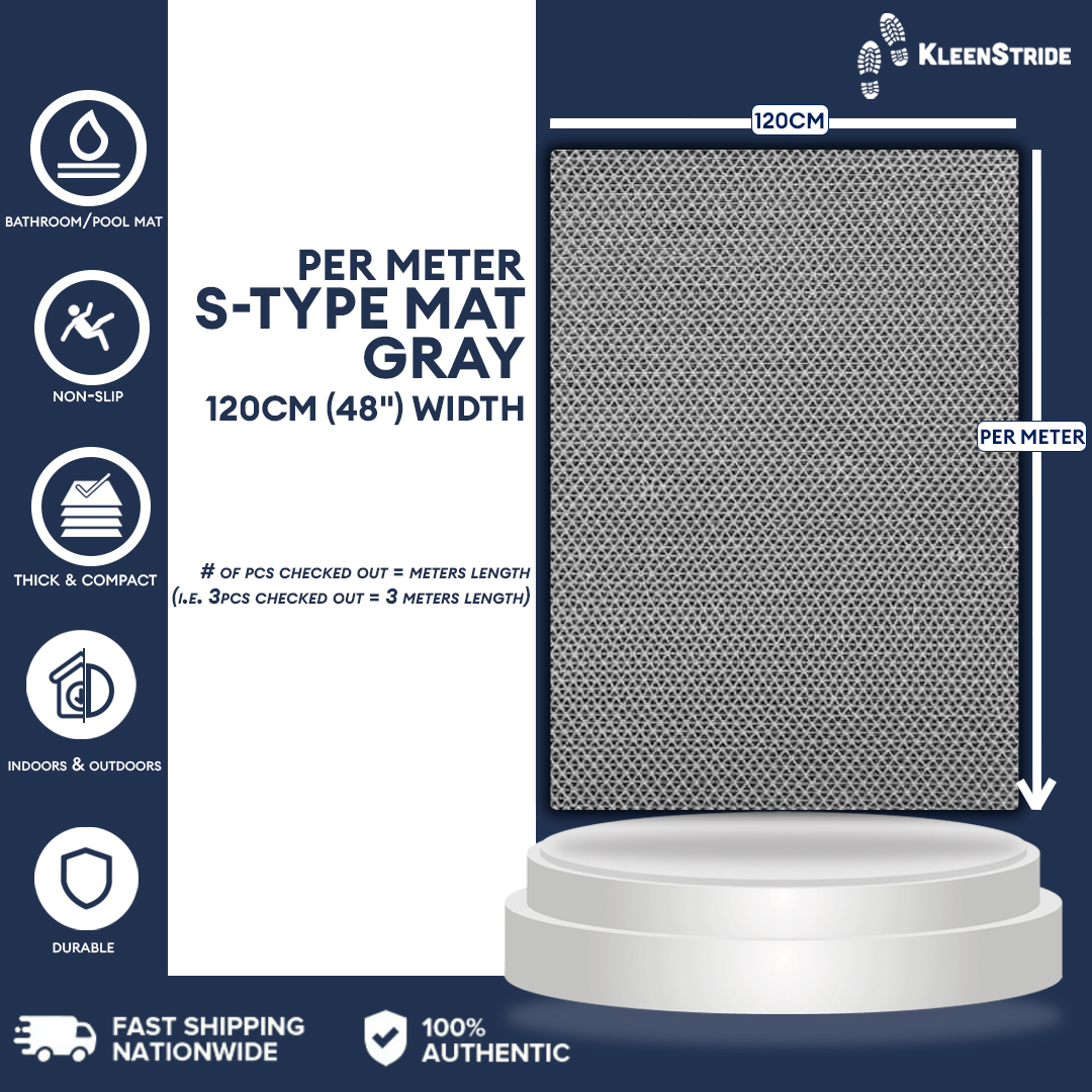 KleenStride Heavy Duty S-Type Mat Gray | Anti Slip Bathroom Mat ...