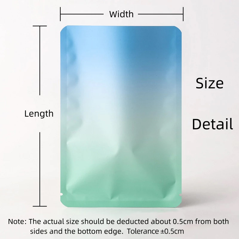 100pcs Open Top Matte Gradient Color Flat Foil Pouch Heat Sealable ...